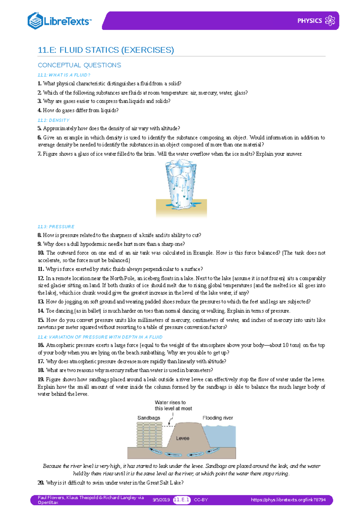 11 - PPT - Paul Flowers, Klaus Theopold & Richard Langley via 11: FLUID STATICS (EXERCISES ...