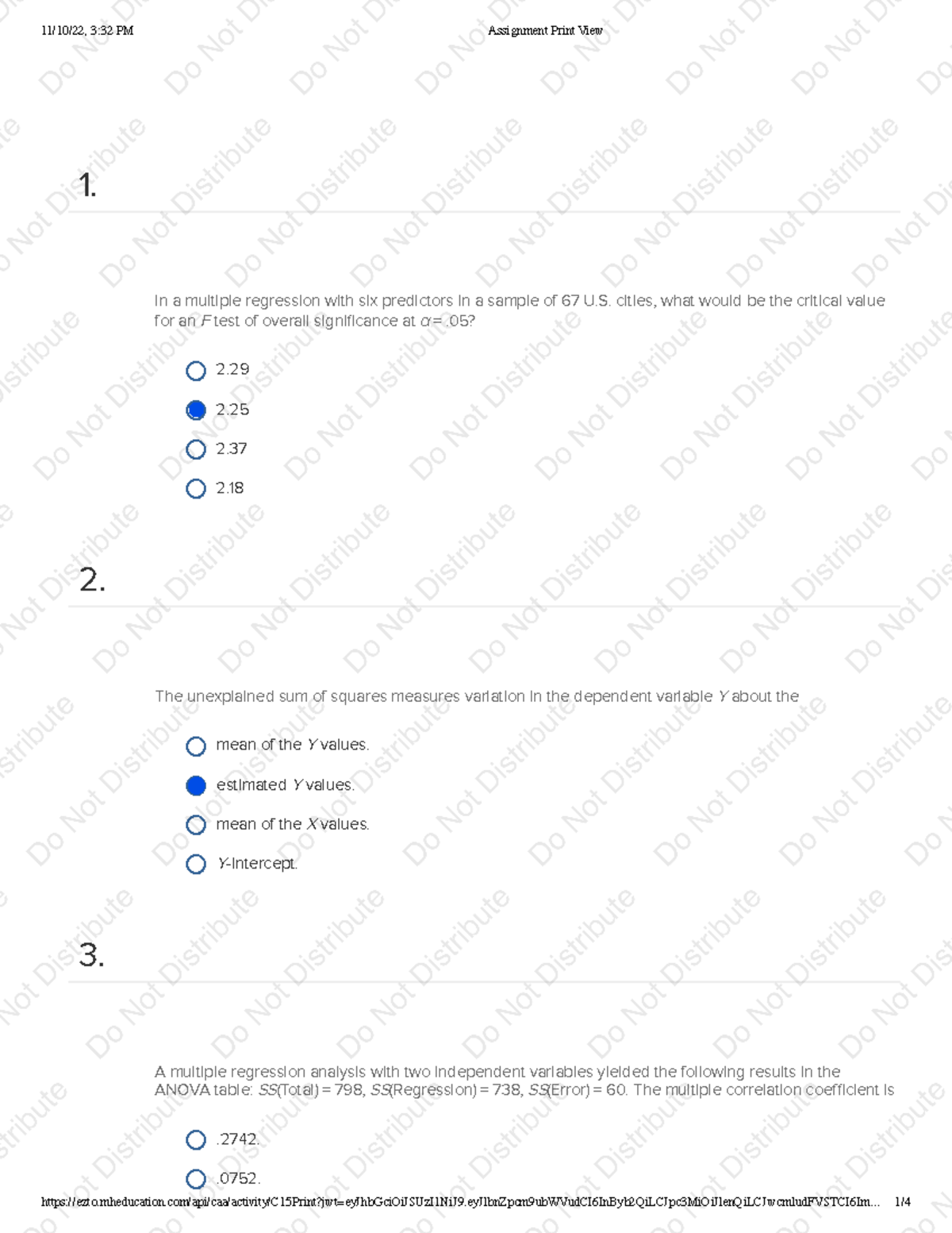 Chapter 7 in class - 1. 2. 3. In a multiple regression with six ...