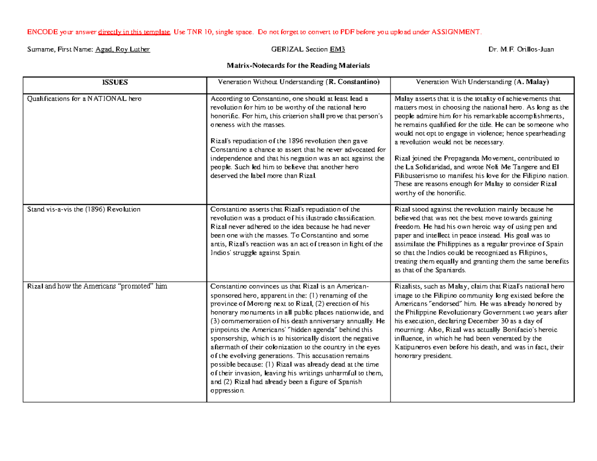 AGAD Notecards for Veneration Articles - ENCODE your answer directly in ...