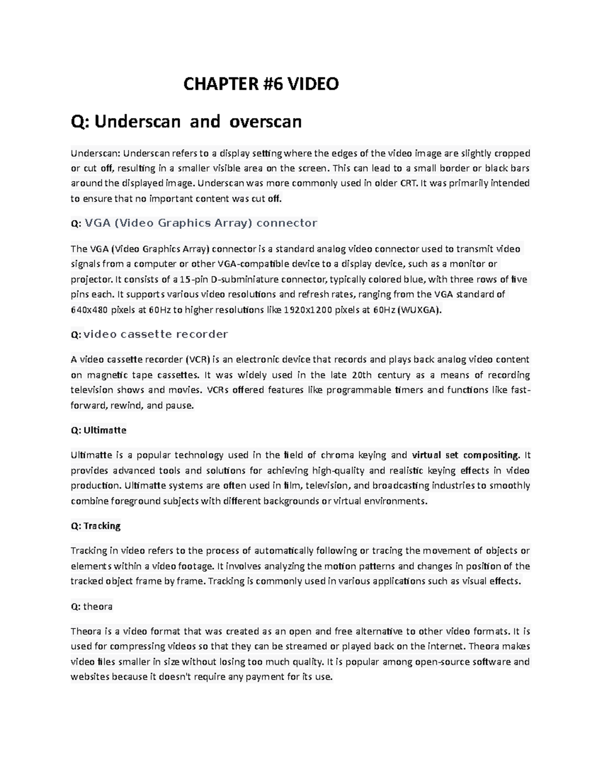 Chapter 62 - xyz - CHAPTER #6 VIDEO Q: Underscan and overscan Underscan ...