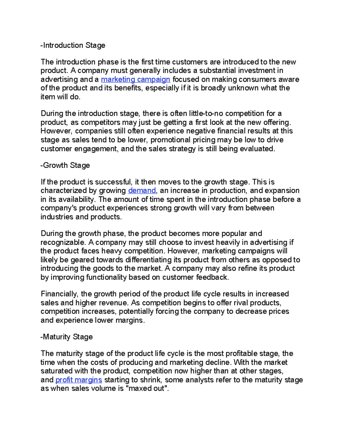 Introduction Stage -Introduction Stage The introduction phase is the ...