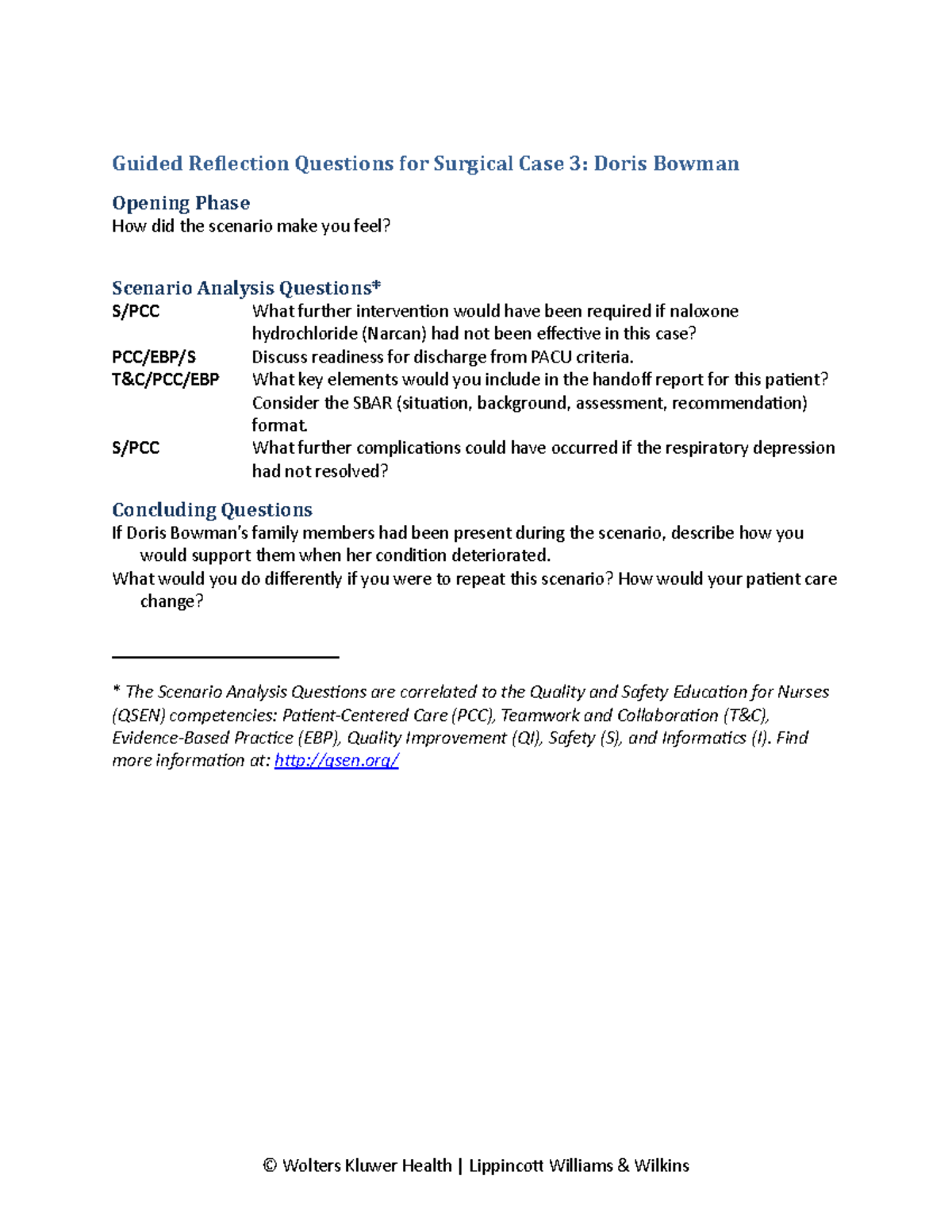 V Sim2 - assignment - Guided Reflection Questions for Surgical Case 3 ...