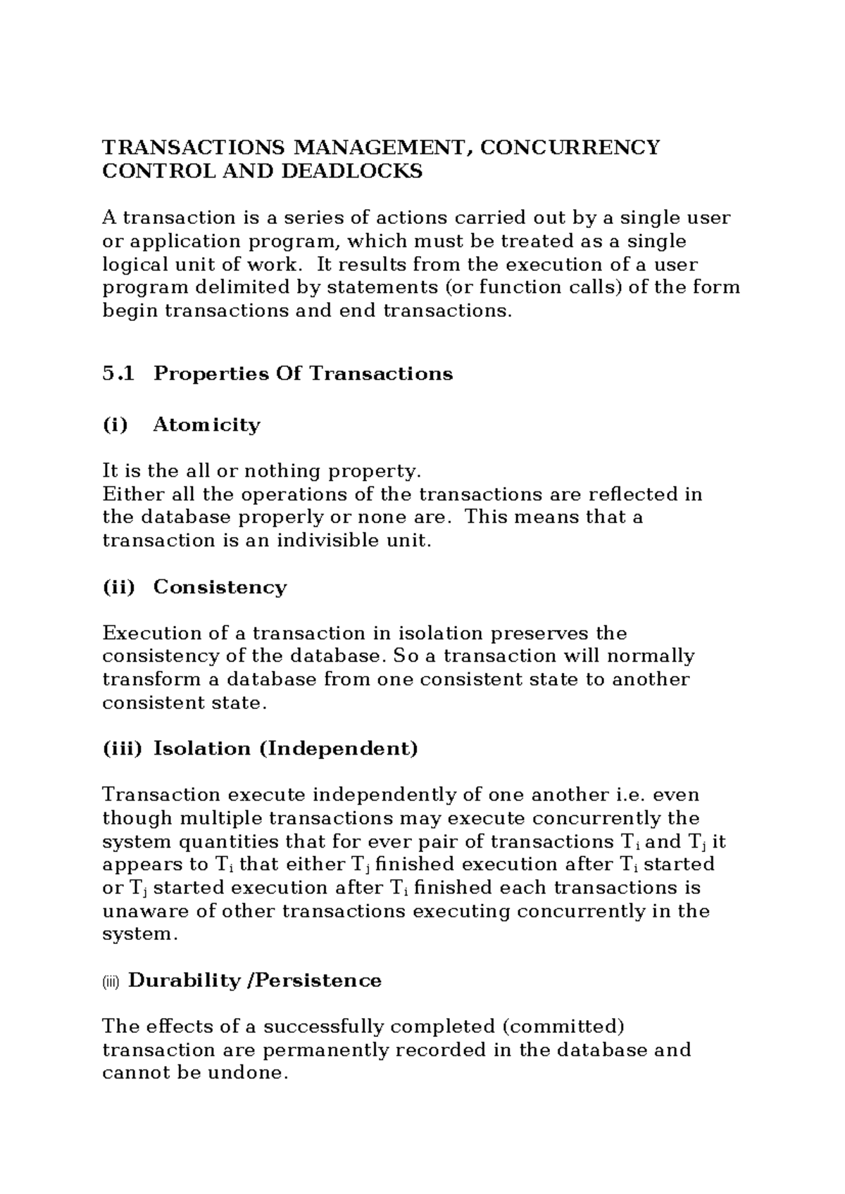 Lesson 7 Transaction Management Concurrency Control And Deadlocks