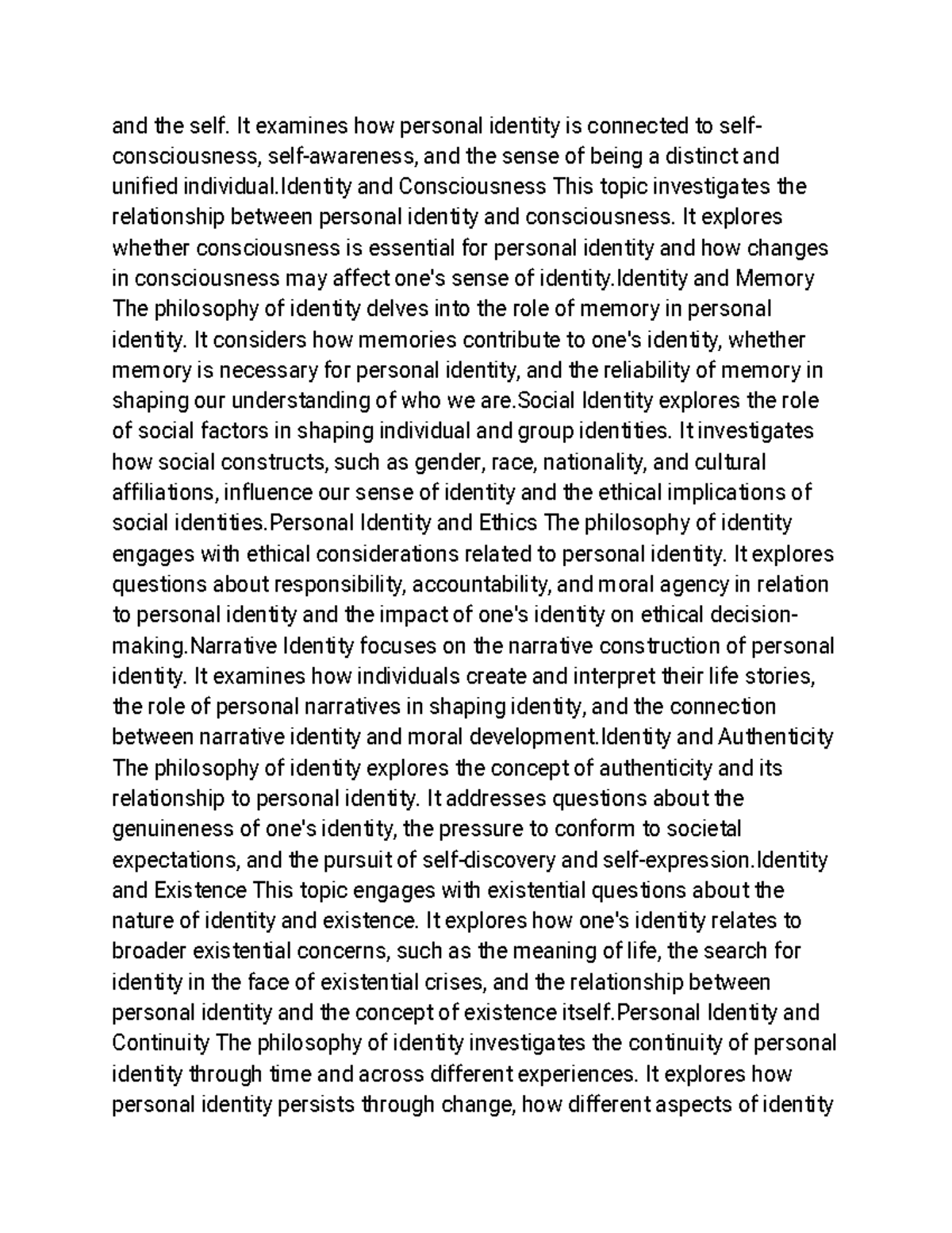 Philosophy-11 - and the self. It examines how personal identity is ...