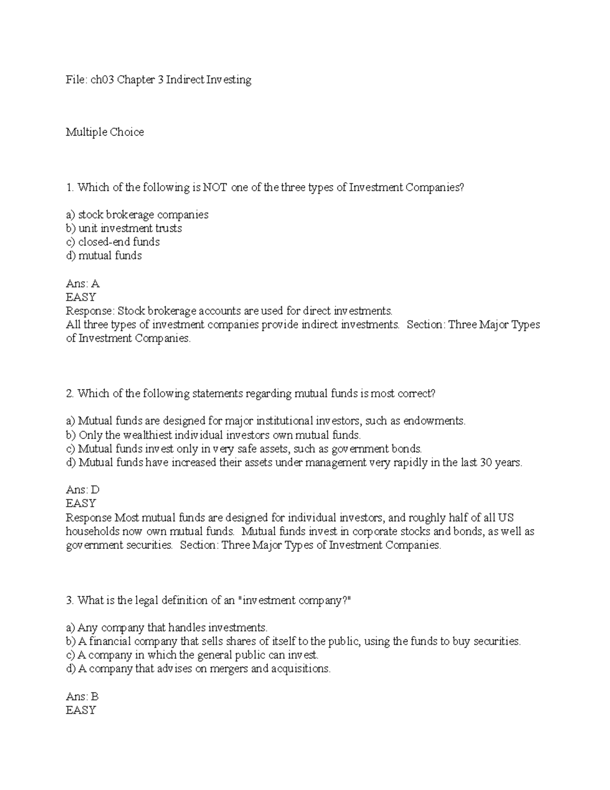 File ch03 Chapter 3 Indirect Investing M - File: ch03 Chapter 3 Indirect Investing Multiple ...