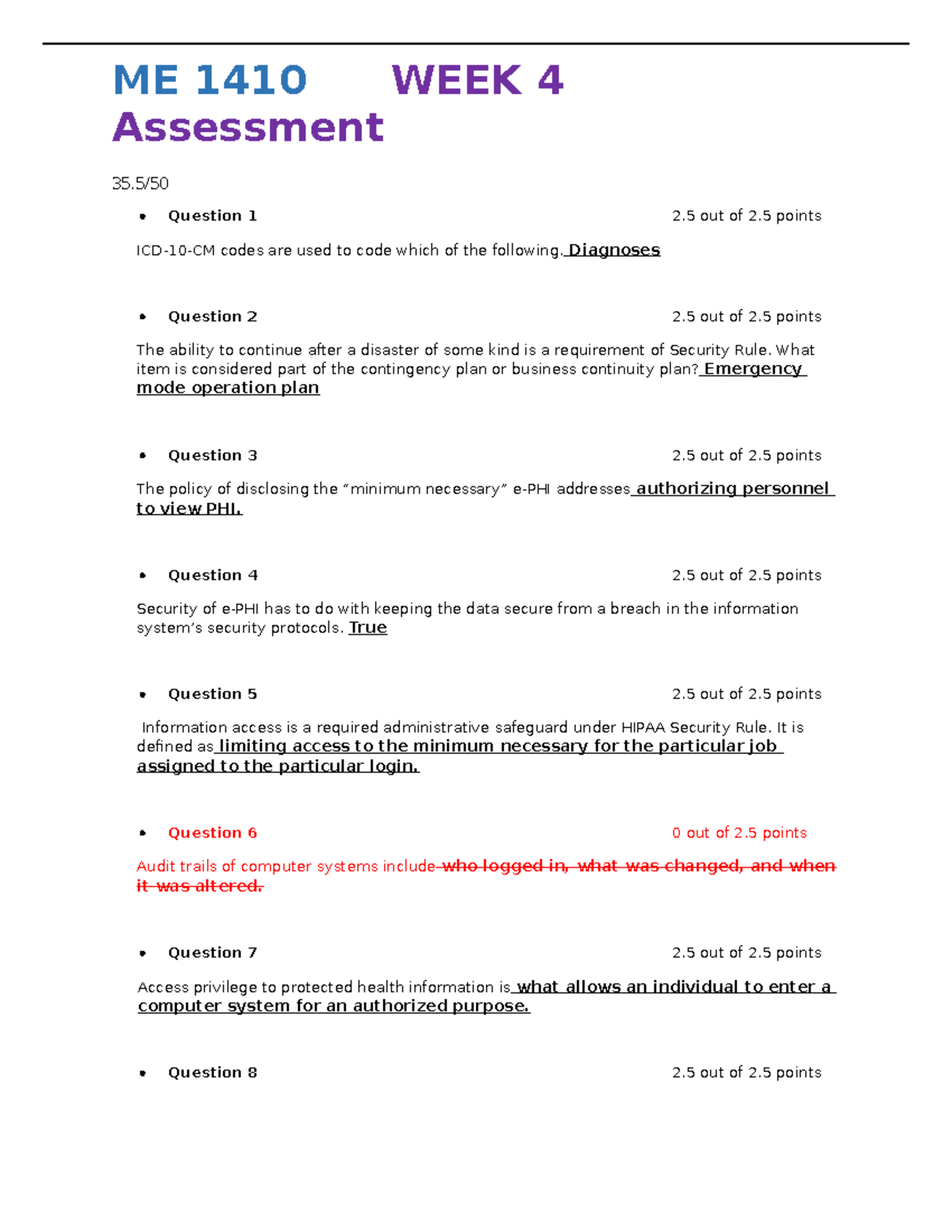 Me 1410 Week 4 Assessment Me 1410 Week 4 Assessment 35 Question 1 2 Out Of 2 Points Icd 10 Cm