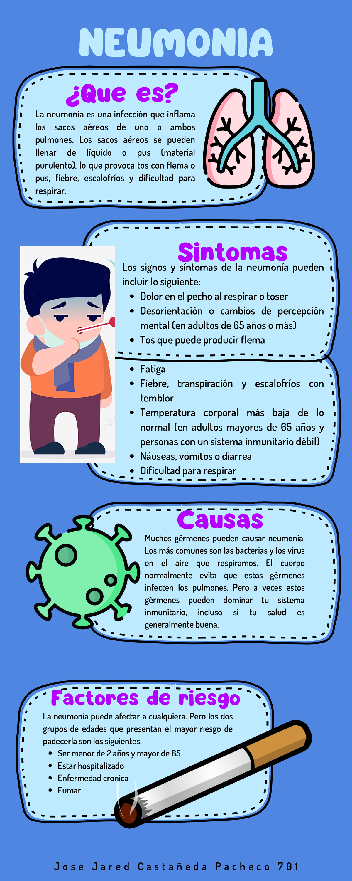 Neumonia - NEUMONIA ¿Que es? La neumonía es una infección que inflama los sacos aéreos de uno o ...