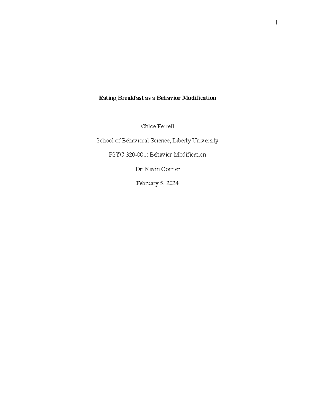 Eating Breakfast as a Behavior Modification - Google Docs - Eating ...