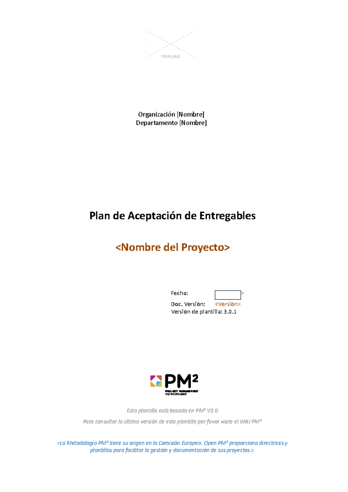 ES (OPM2-08.P.TPL.v3.0.1).Plan de Aceptacion de Entregables.(Nombre Proyecto) - Organización ...