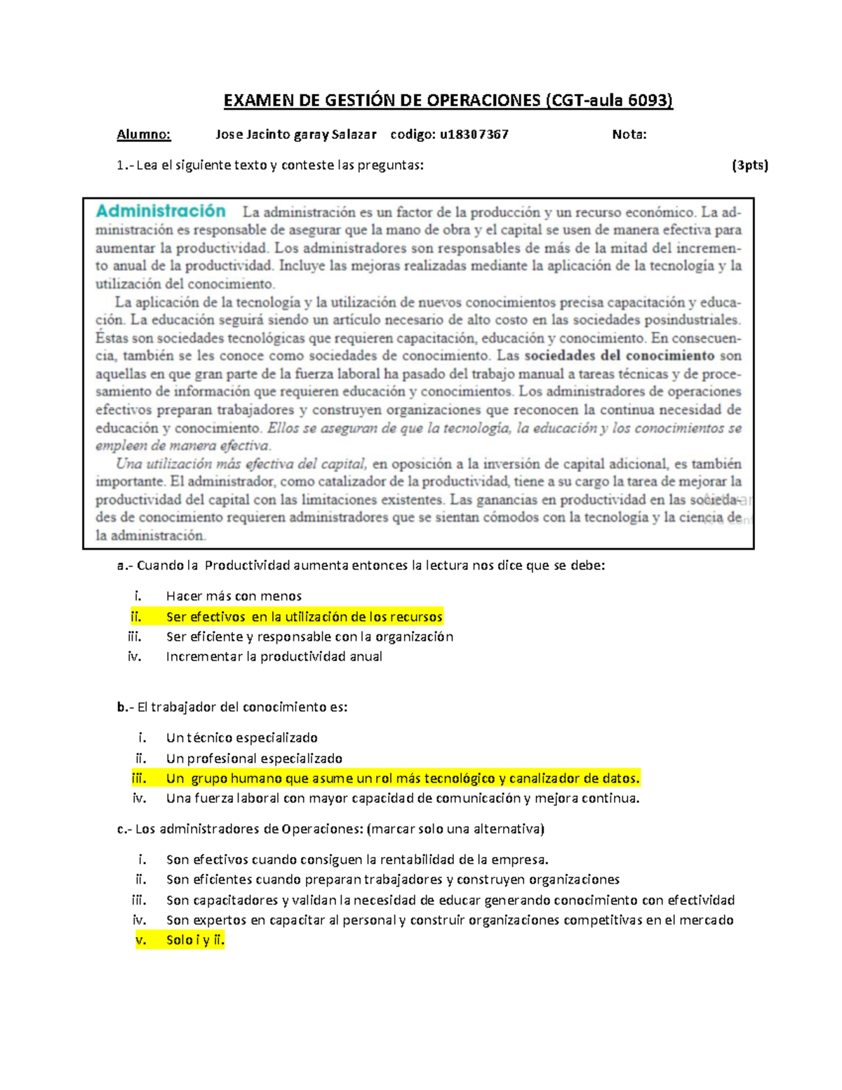 Examen DE Gestión DE Operaciones CGT pc1 - EXAMEN DE GESTI”N DE OPERACIONES (CGT-aula 6093 ...
