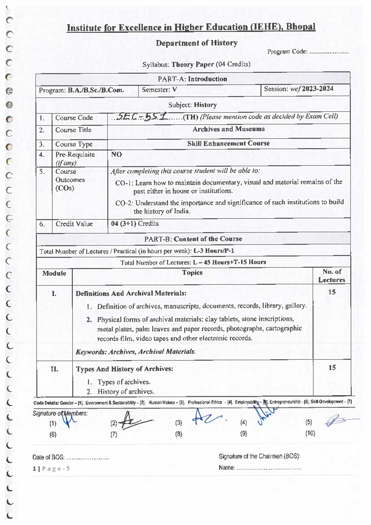 SEC-551 - It's syllabus of dse - Institute for Excellence in Higher ...