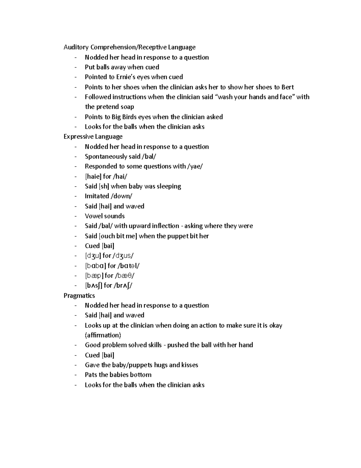 Video 2 - lecture notes - Auditory Comprehension/Receptive Language ...