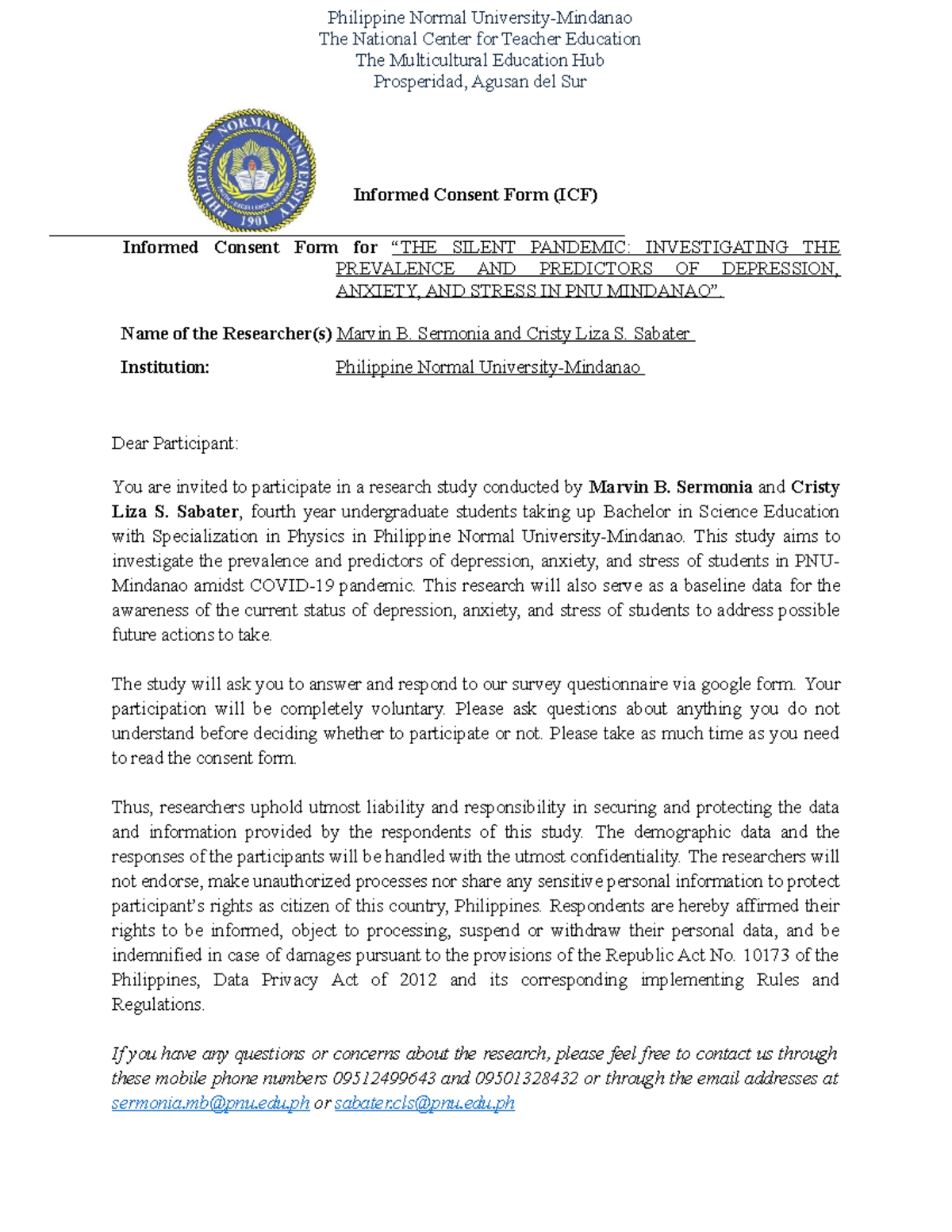 Sermonia-Sabater Informed-Consent - Informed Consent Form (ICF ...