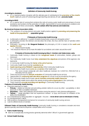 CHN 211 ppt lecture - sfdsfsa - CHN 211- COMMUNITY HEALTH NURSING ...