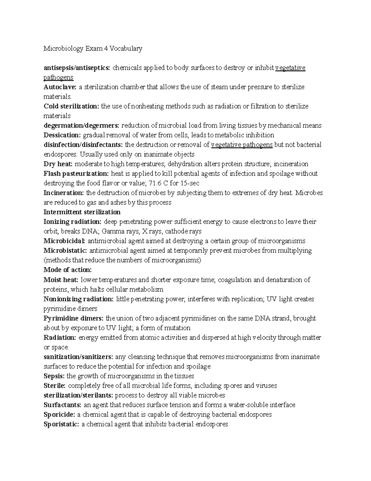 Microbiology Exam 4 Vocabulary - Microbiology Exam 4 Vocabulary ...