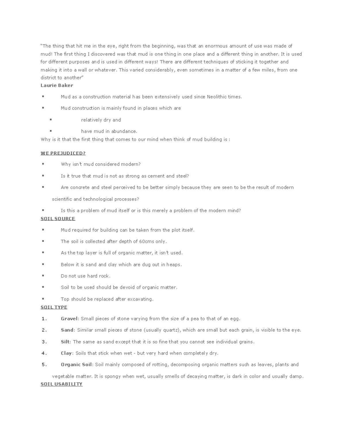 MUD stebilisation - MUD STABILISATION - “The thing that hit me in the ...