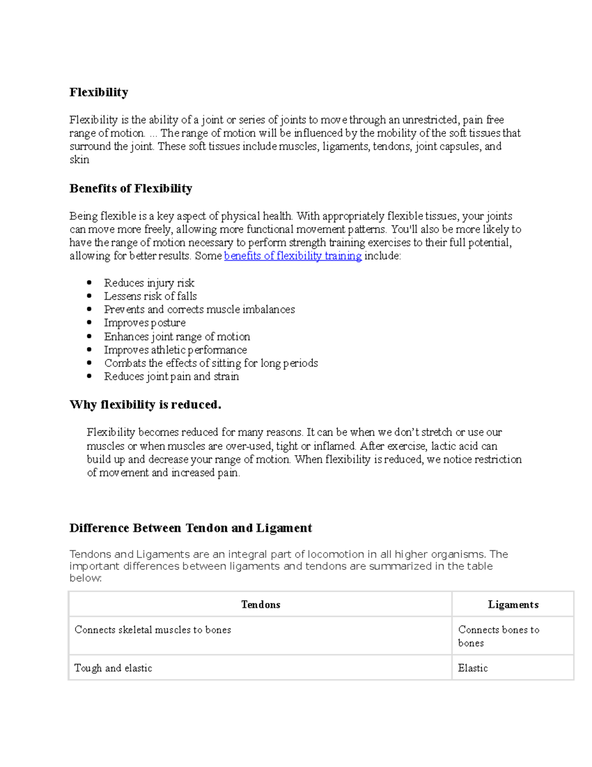 Final Flexibility lab Fall 23 - Flexibility Flexibility is the ability ...