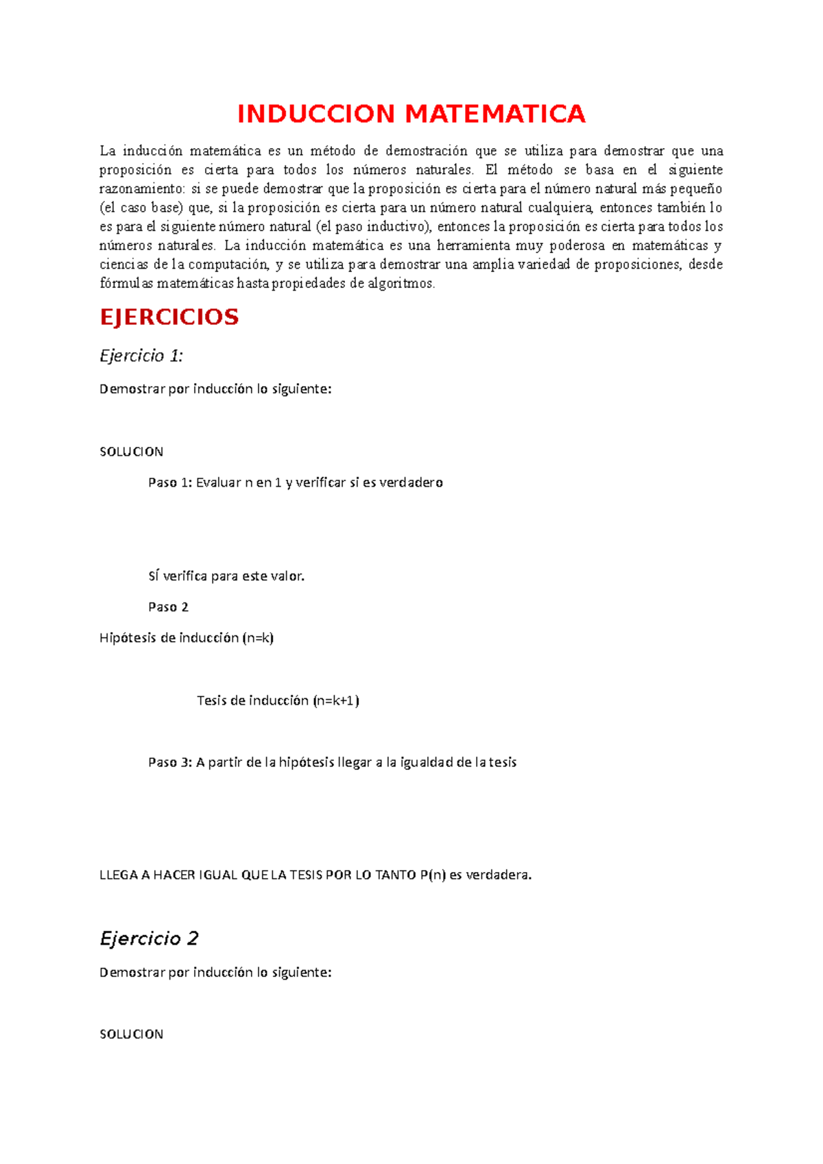 CAP V Induccion Matematica - INDUCCION MATEMATICA La inducción ...