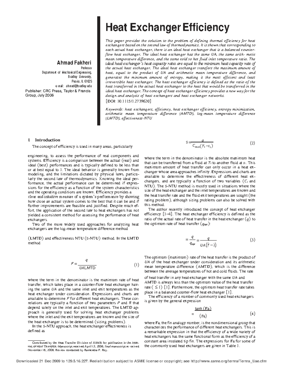 Heat Exchanger Efficiency-converted - Heat Exchanger Efficiency Ahmad ...