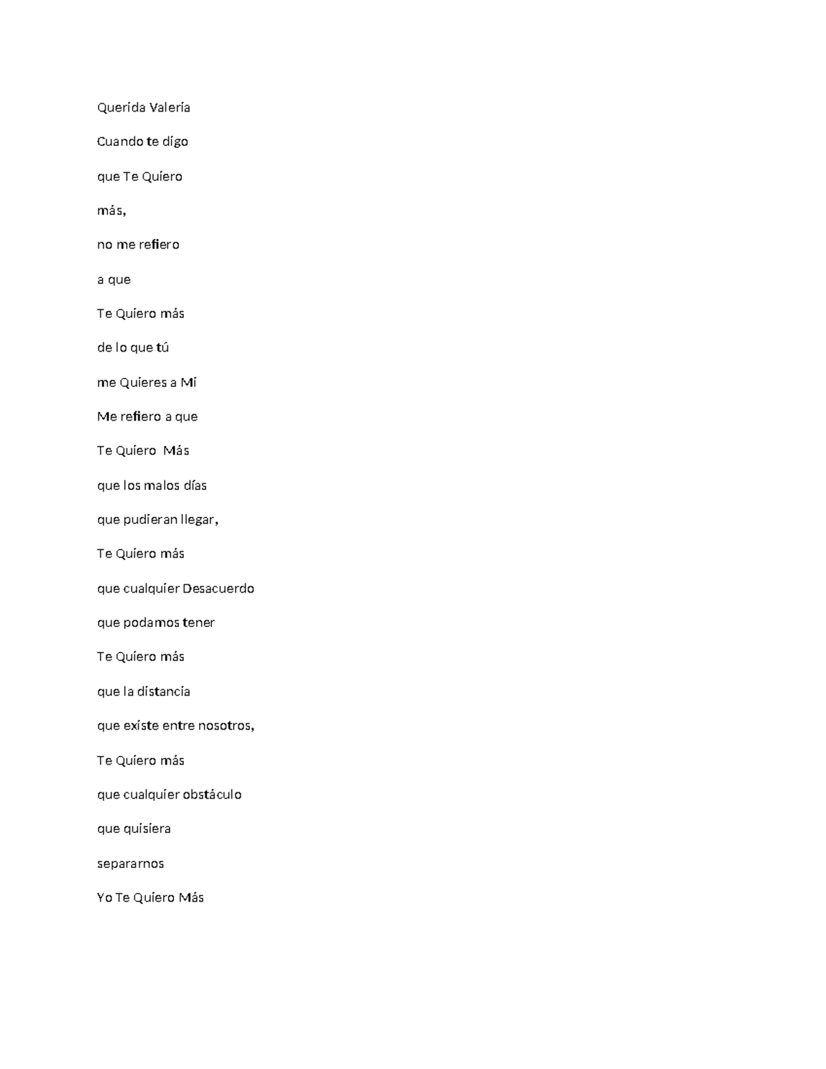 Cuando te digo que te quiero - derecho - Querida Valeria💐💞 Cuando te digo que Te Quiero más, no ...