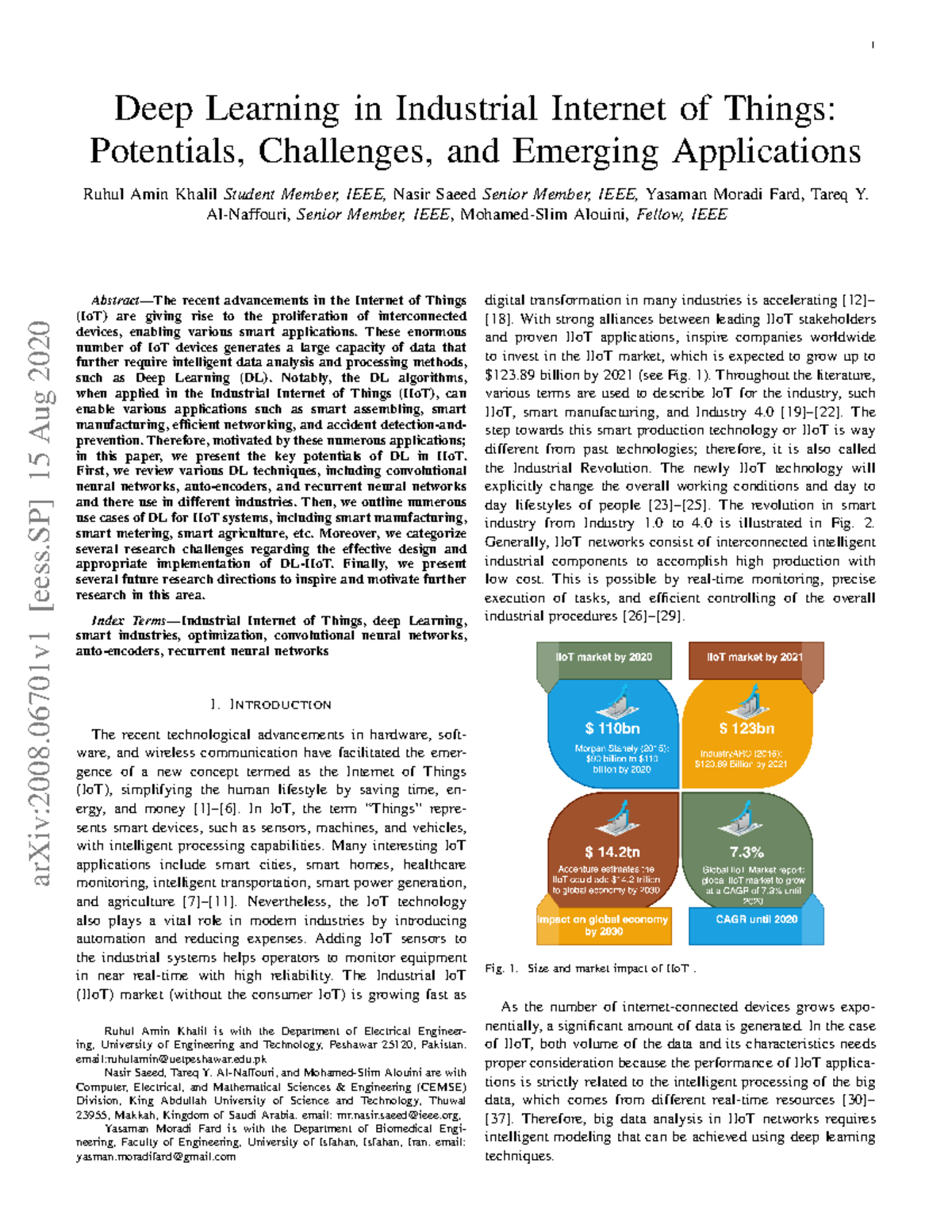 Deep Learning in Industrial Internet of Things - Potentials Challenges ...