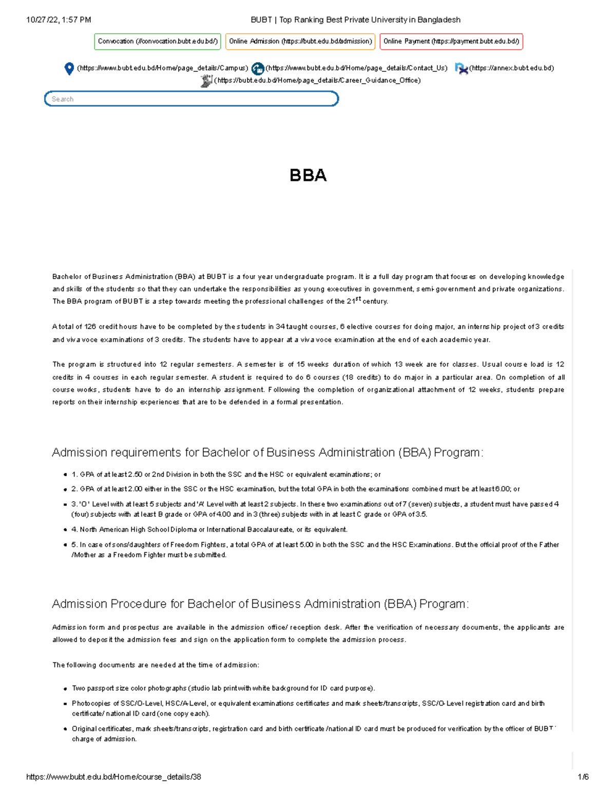 Bubt bba courses - Convocation (convocation.bubt/) Online Admission (bubt/admission) Online ...