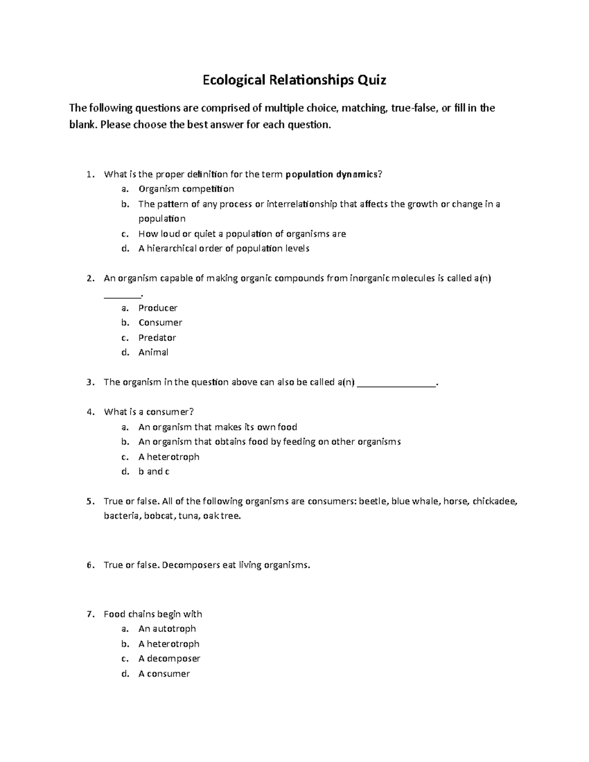 Notes on Ecological Relationships-Detailed - Bachelor of Secondary ...