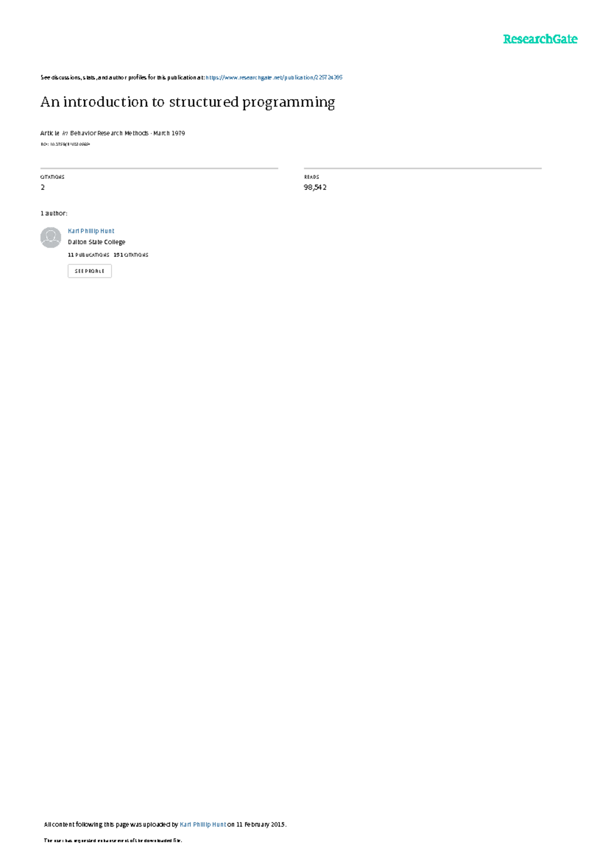 An introduction to structured programming - See discussions, stats, and ...