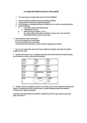 AI Endsem 1 - Previous year papers for AI - Artificial Intelligence - Studocu