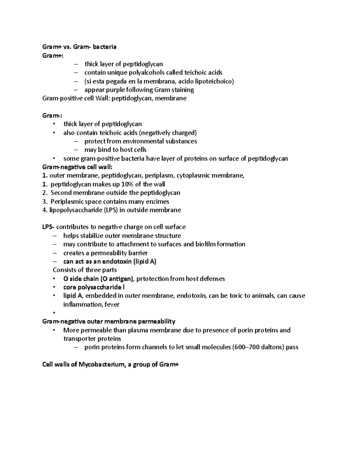 Gram positive vs Gram negative - Gram+ vs. Gram- bacteria Gram+ ...