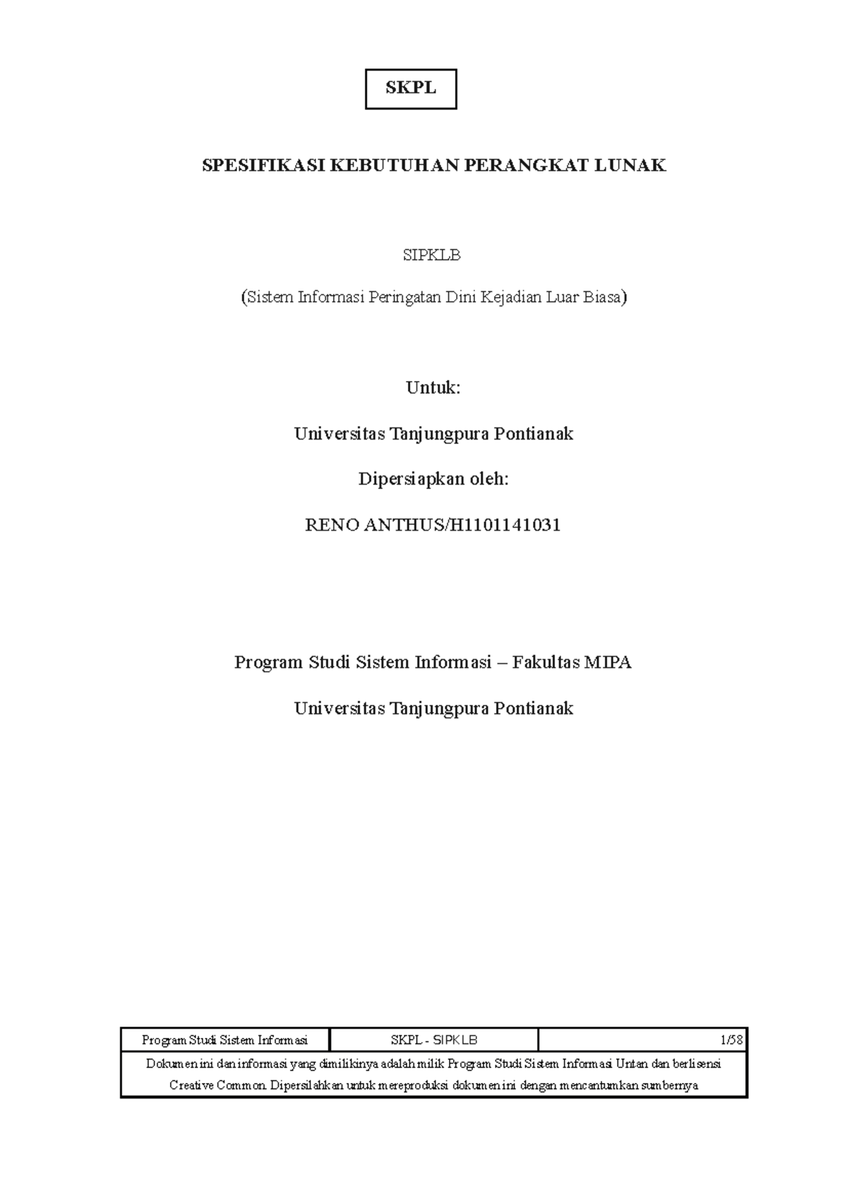 SKPL - TUGAS AKHIR RANCANG BANGUN SISTEM INFORMASI PERINGATAN DINI KEJADIAN LUAR BIASA ...