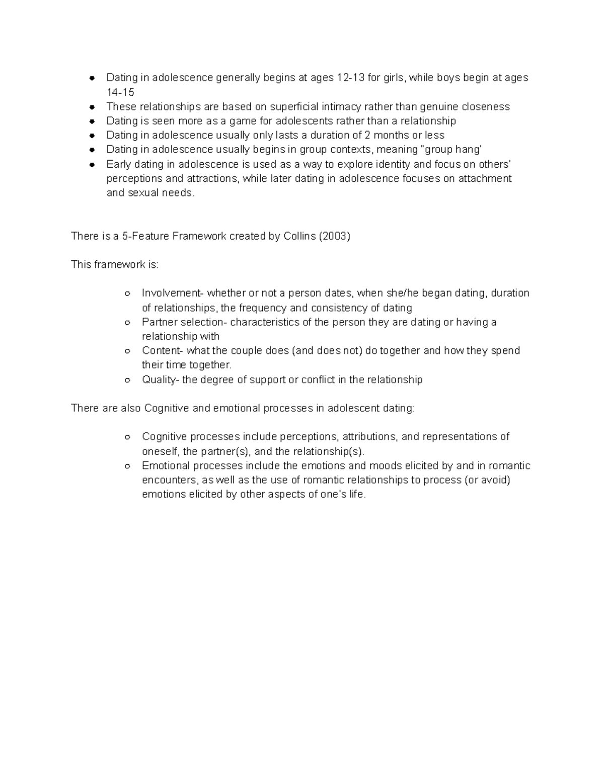 CFS dating project infomation - Dating in adolescence generally begins ...