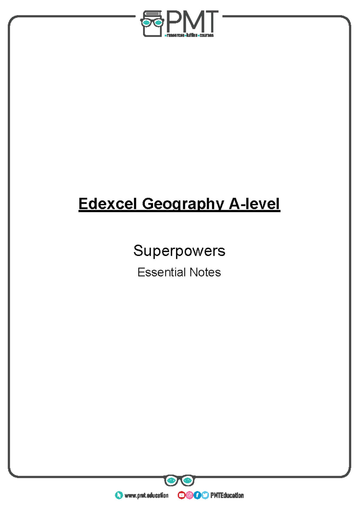 Essential Notes - Superpowers - Edexcel Geography A-level - Edexcel ...
