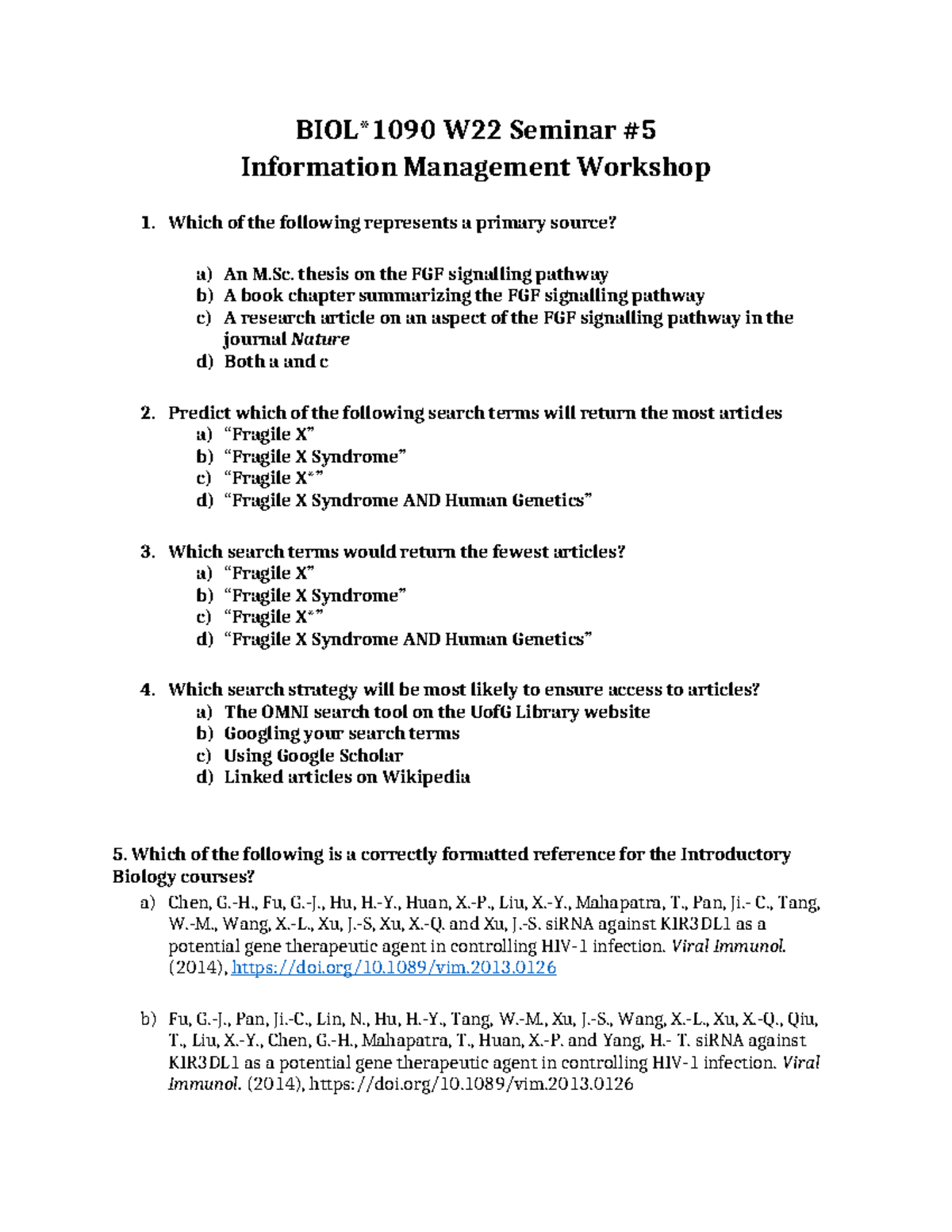 W22 Seminar 5 IM assignment 2 - BIOL*1090 W22 Seminar Information ...