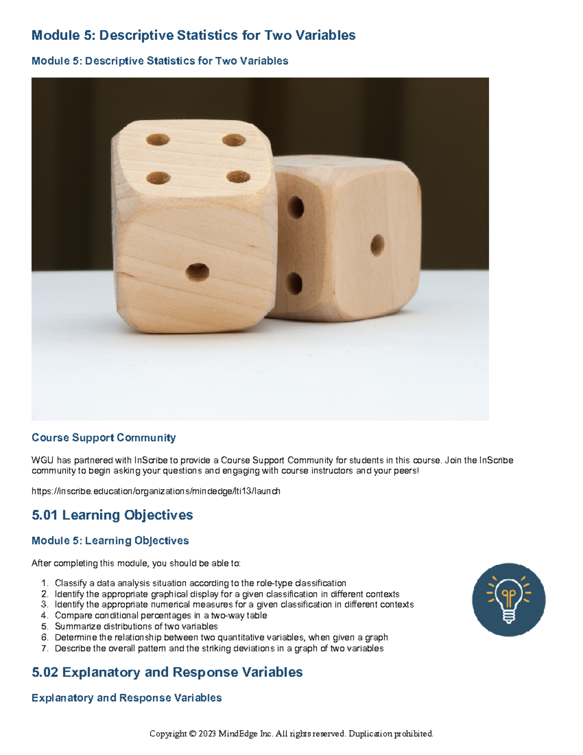 Module 5 - Module 5: Descriptive Statistics for Two Variables Module 5: Descriptive Statistics ...