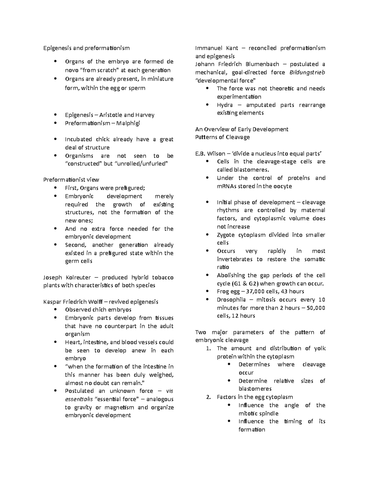 Epigenesis and preformationism - ” Postulated an unknown force – vis ...