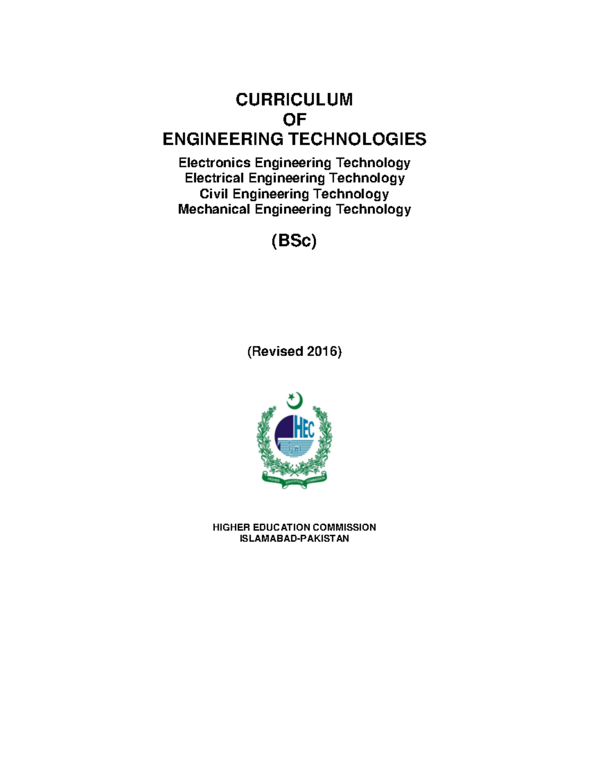 BSc Engineering Tech Curriculum 21sept final - CURRICULUM OF ...