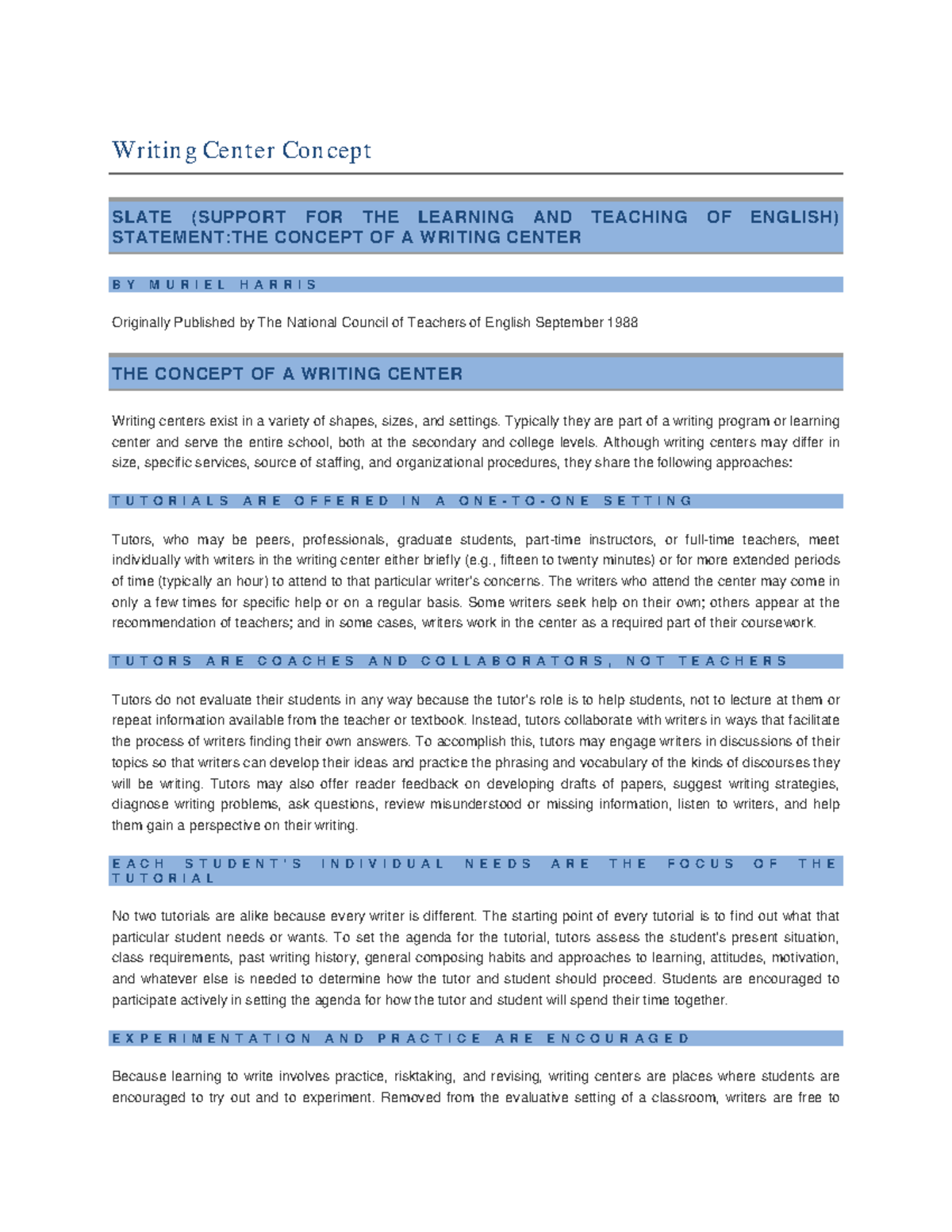 Writing Center Concept - DSC 102 - ASU - Studocu