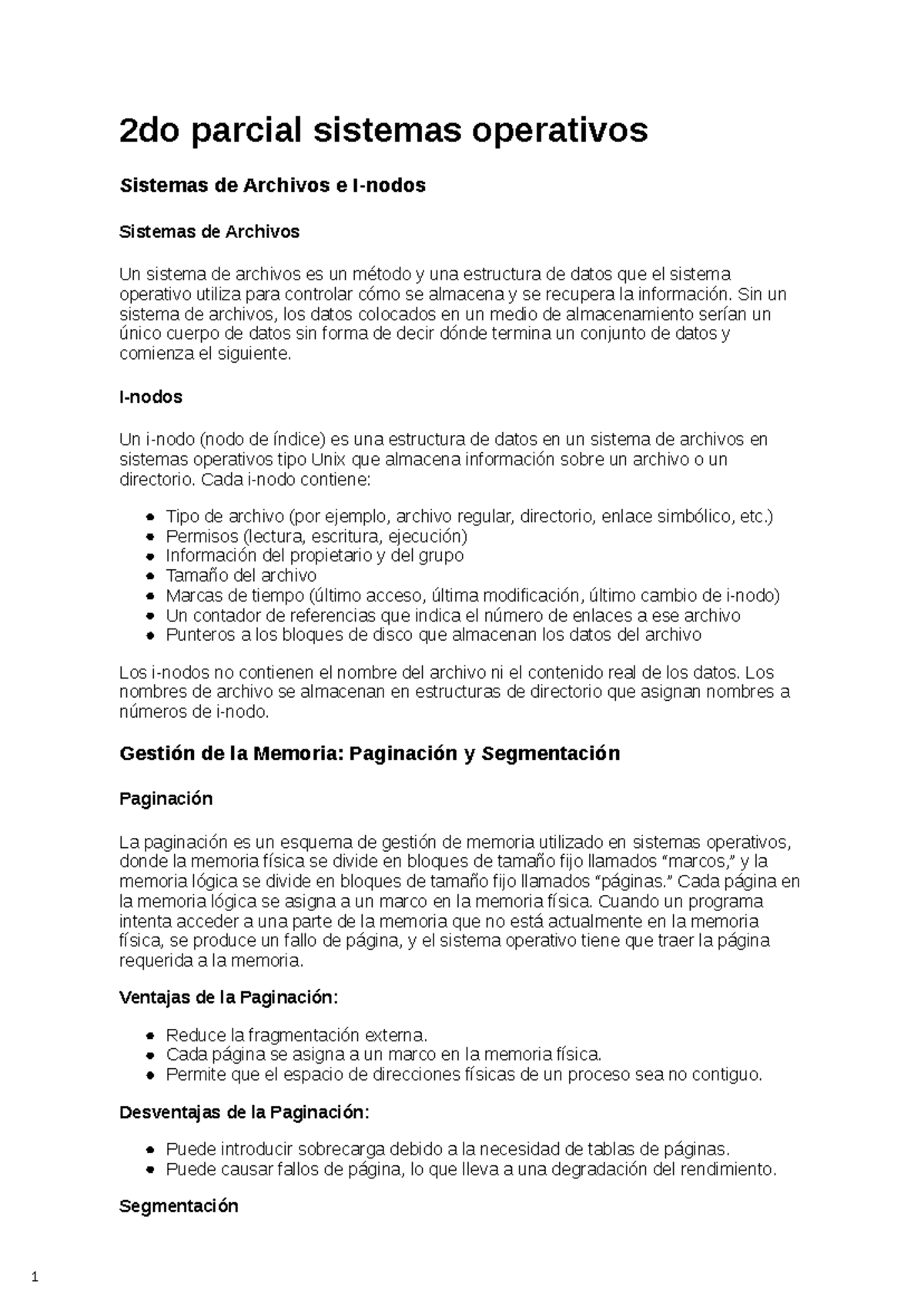 2do-parcial-memoria-file system-segmentos y paginas - 2do parcial sistemas operativos Sistemas ...