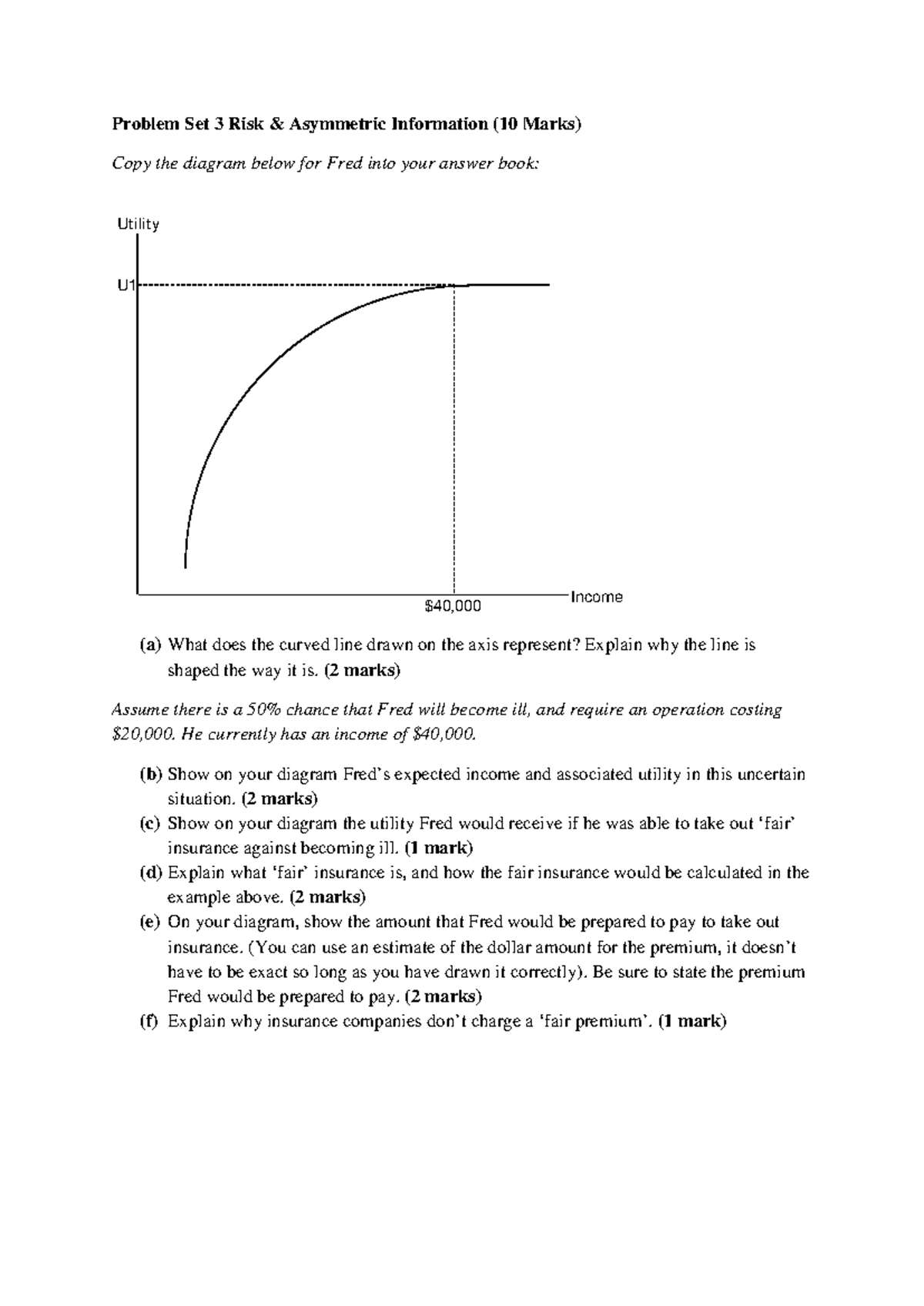 Problem Set 3 Risk Asymmetric Information Copy Problem Set 3 Risk And Asymmetric Information 10