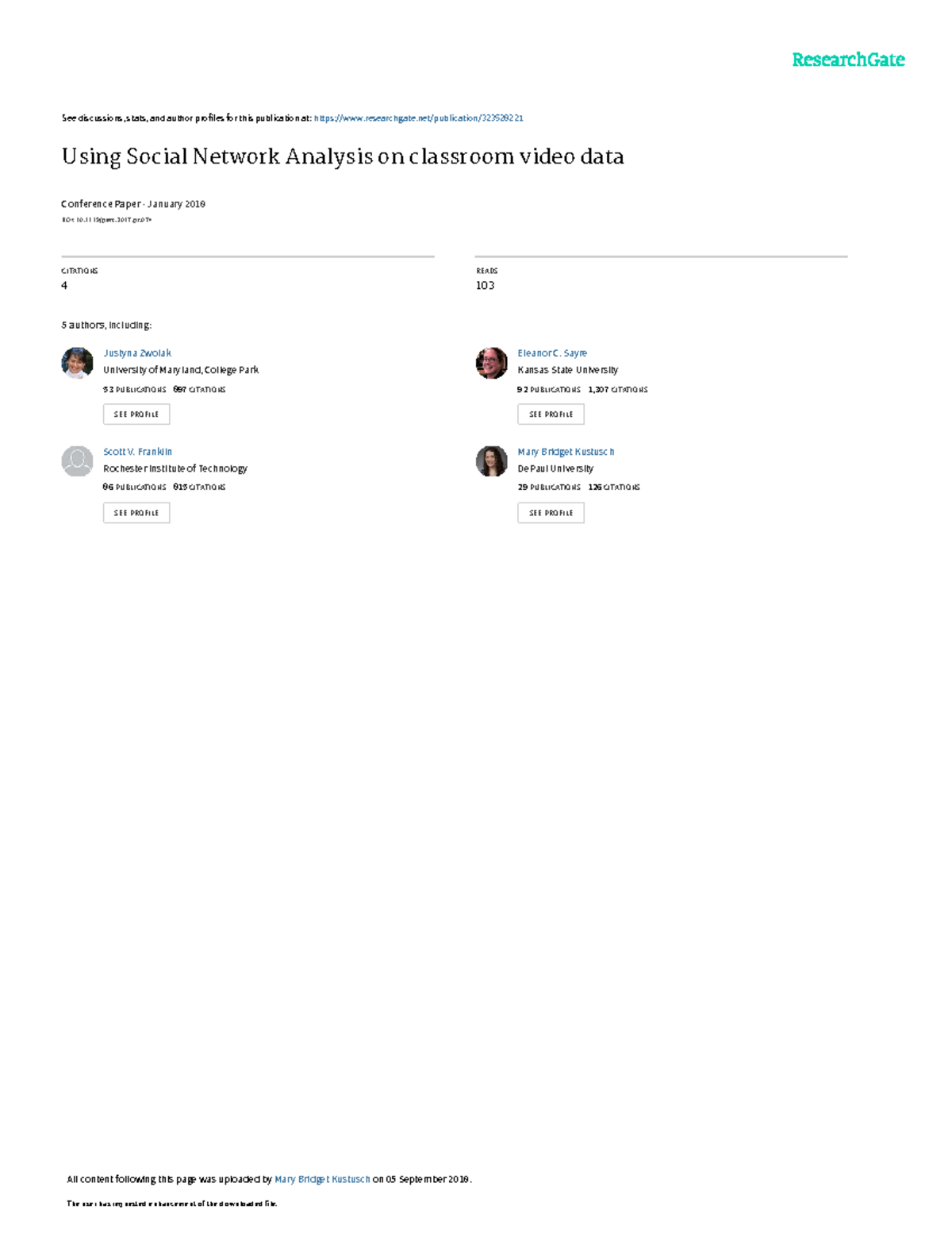 Using Social Network Analysis on classroom video d - See discussions ...