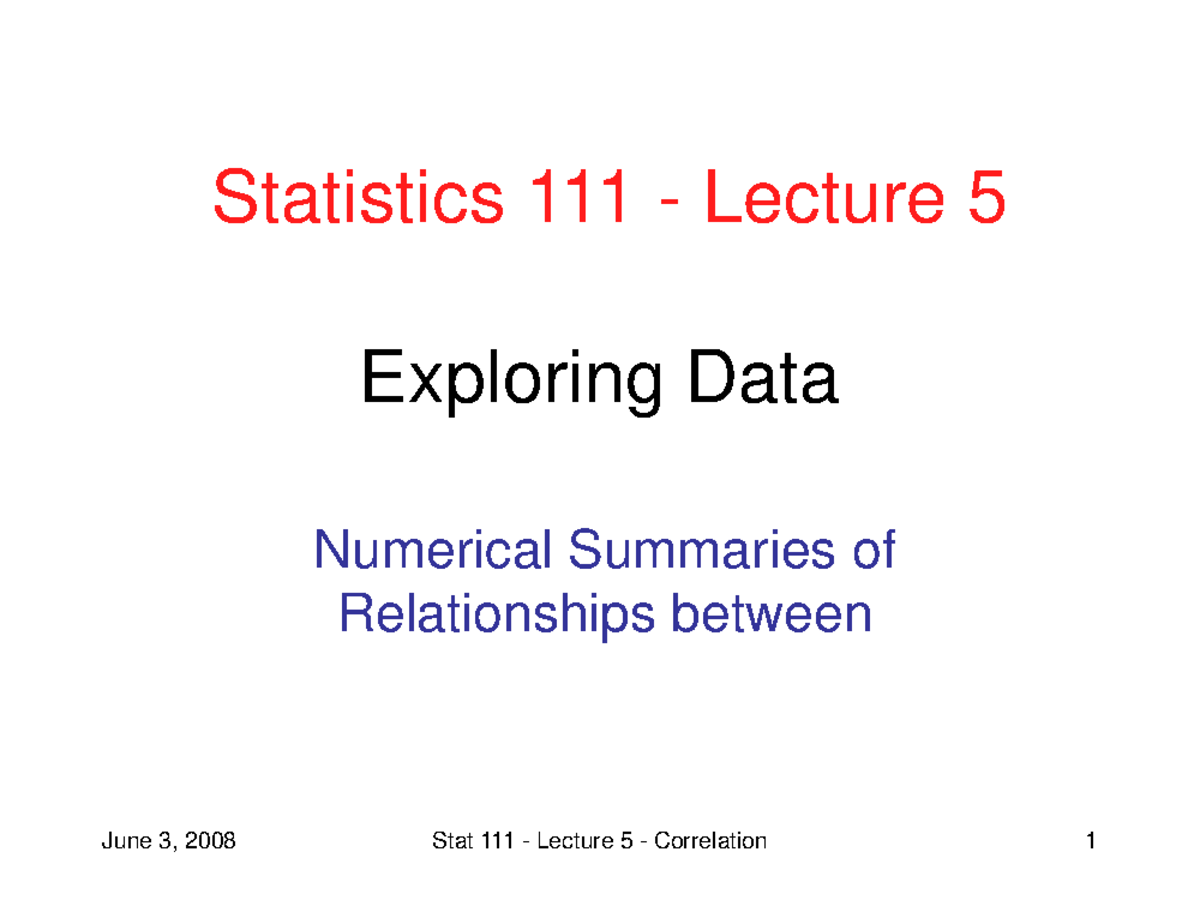 Lecture Slides Lecture 5 8 Exploring Data Exploring Data Numerical 4853