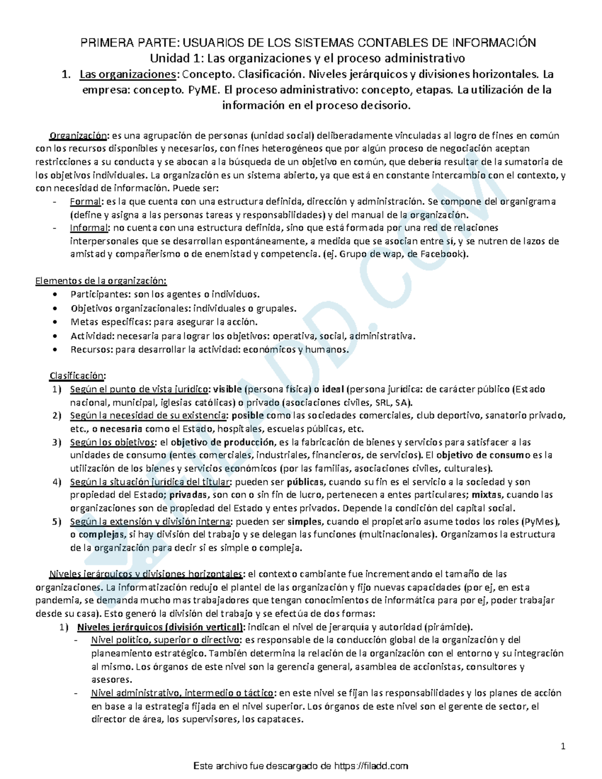 Apunte Sistema Contable - 1 PRIMERA PARTE: USUARIOS DE LOS SISTEMAS ...