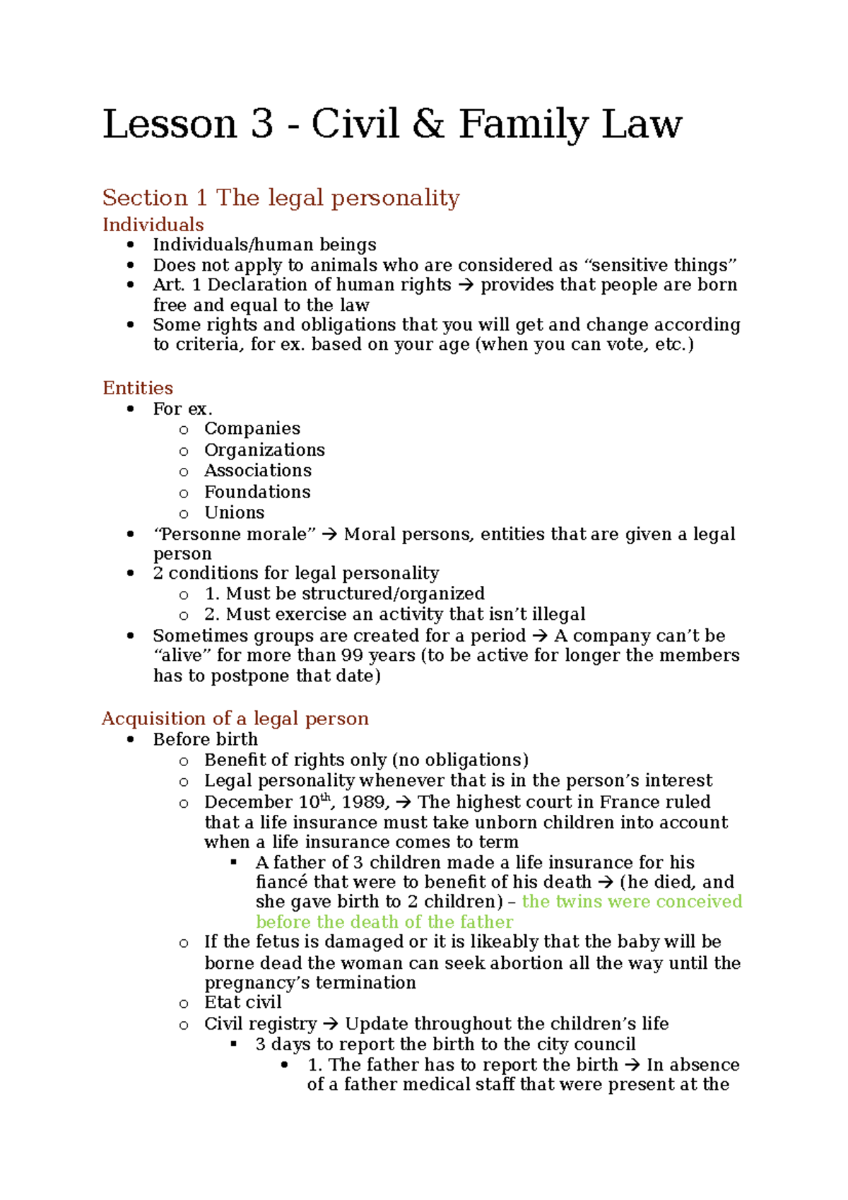 Lesson 3 - Civil law: family law - Lesson 3 - Civil & Family Law ...