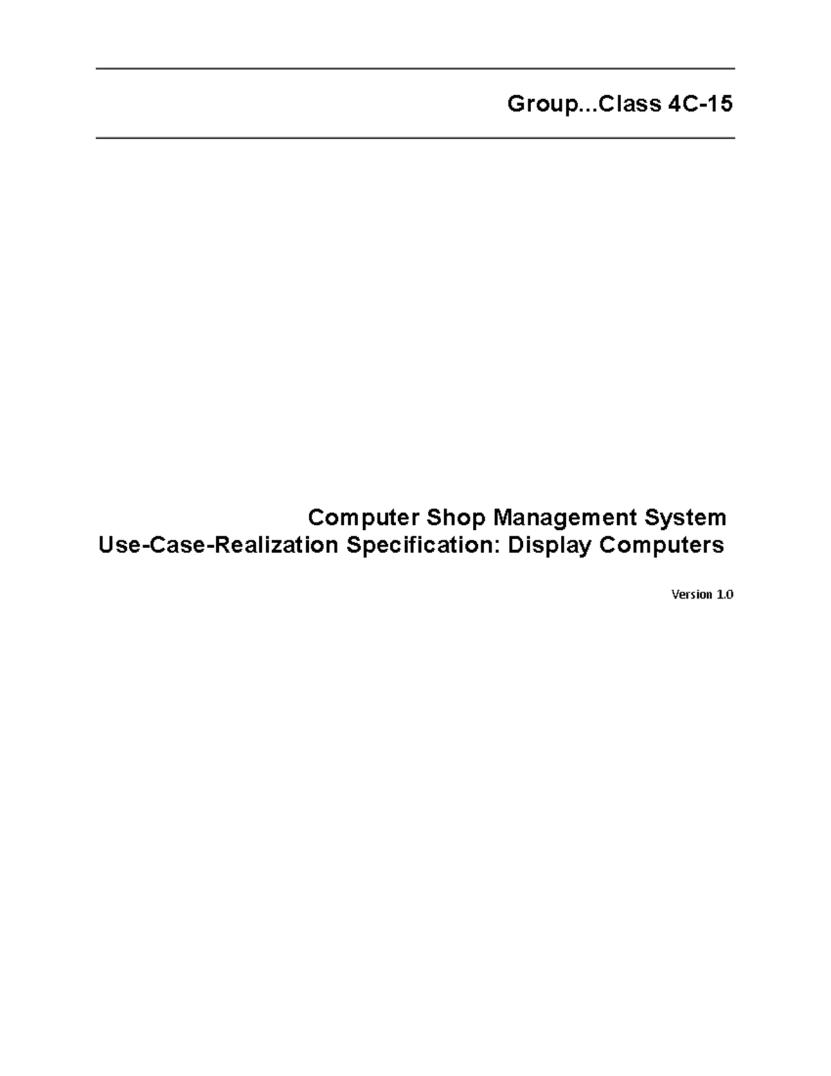 Use-Case-Realization Specification Display Computers - Group.. 4C ...