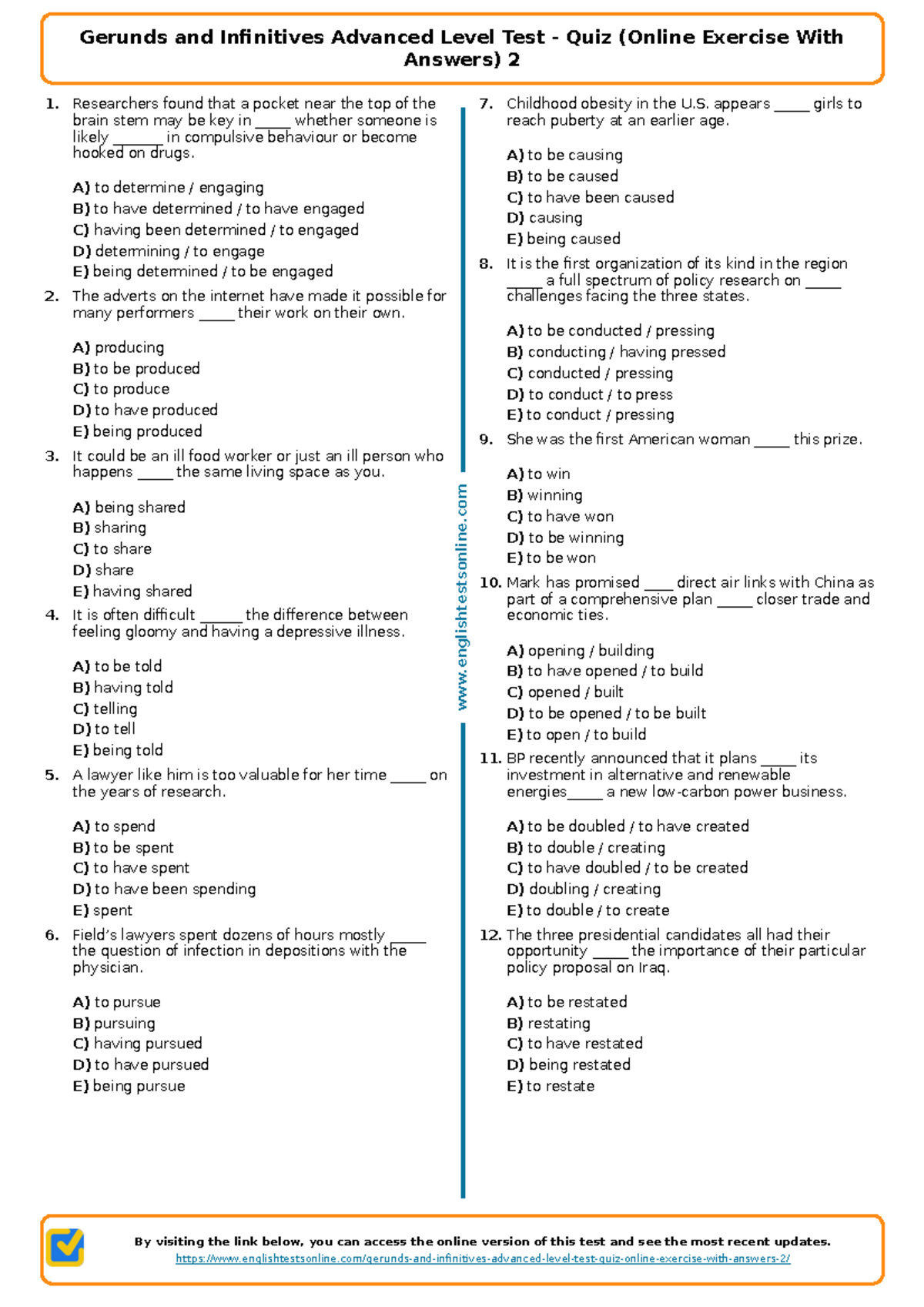 336 gerunds-and-infinitives-advanced-level-test-quiz-online-exercise ...