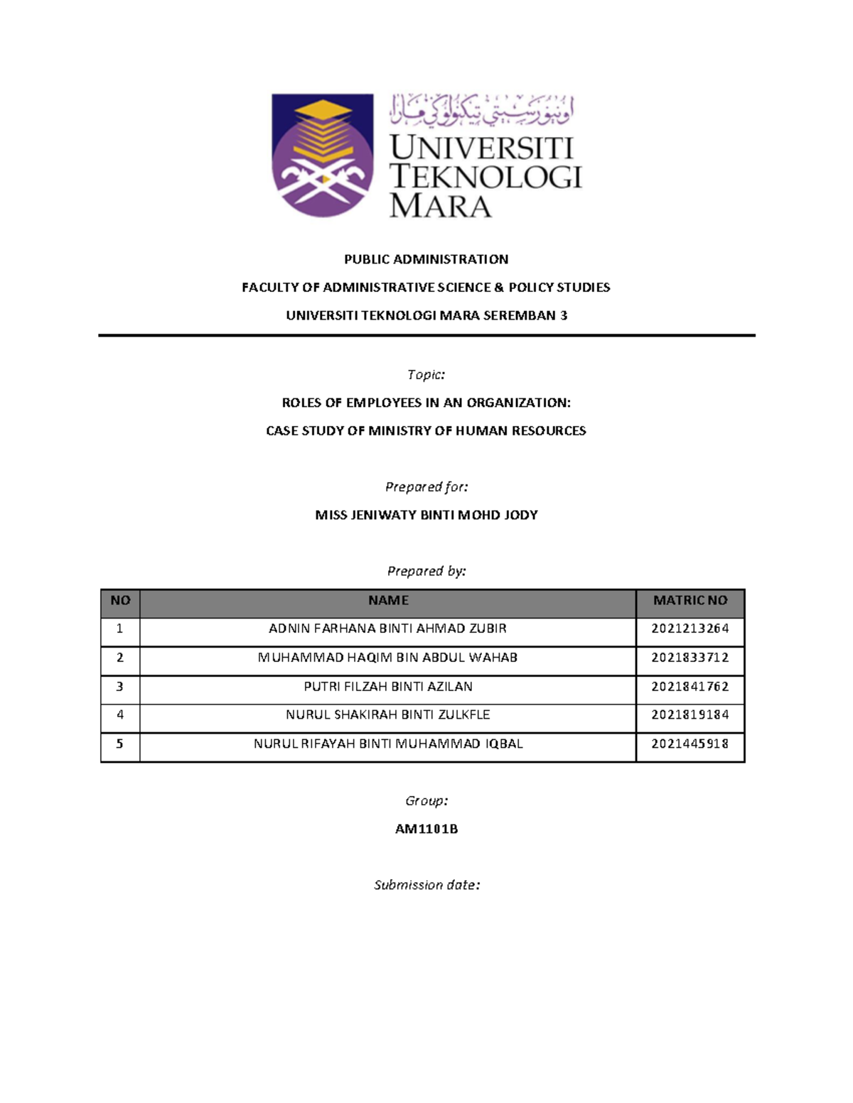 Assignment PAD101 - PUBLIC ADMINISTRATION FACULTY OF ADMINISTRATIVE ...