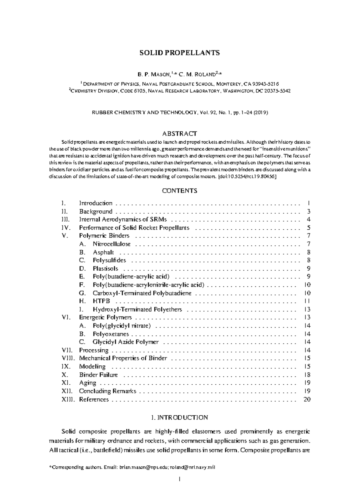 1904 - Will be posting soon - SOLID PROPELLANTS B. P. MASON,1,* C. M ...