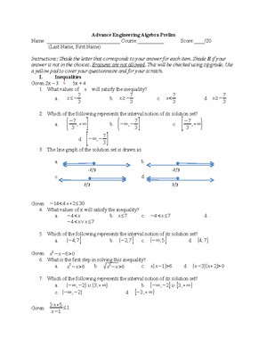 CA Quiz 3 - College Algebra - College Algebra Quiz 3 Name: Date: Time ...