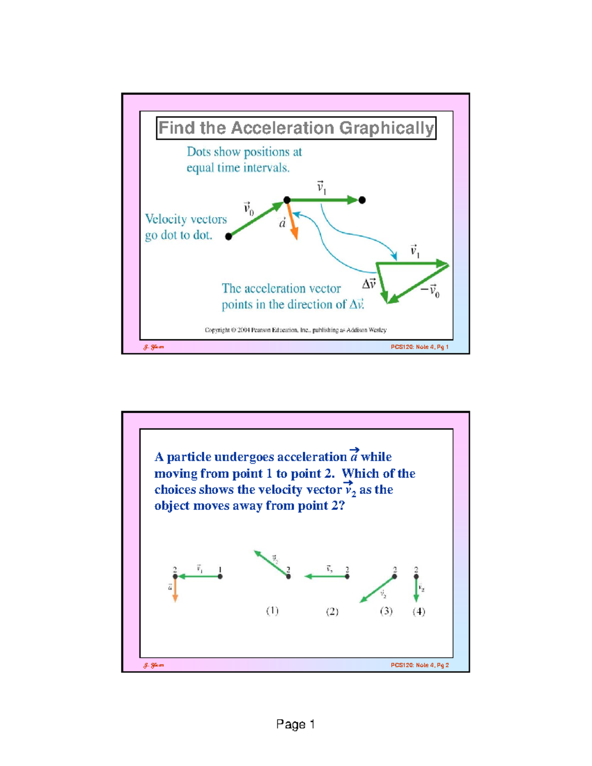 4 - Kinematics In Two Dimensions - Find the Acceleration Graphically J ...